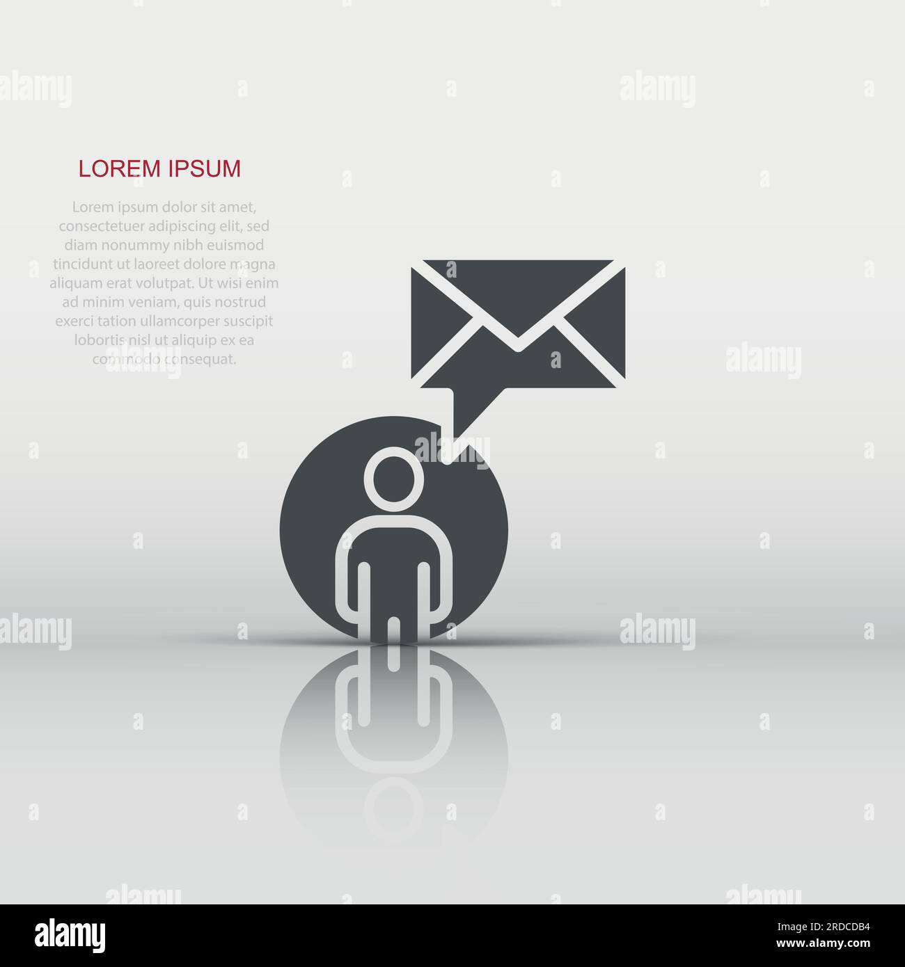 People with envelope icon in flat style. Email receive vector ...