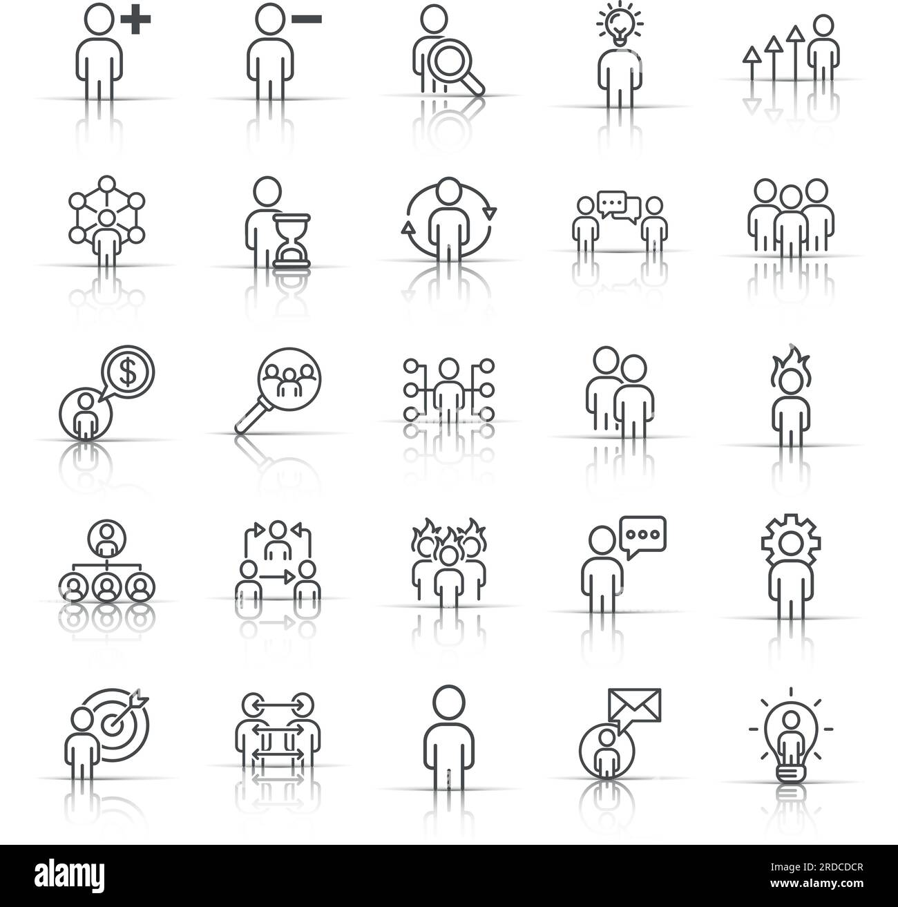 People leadership icon set in line style. Person collection vector ...