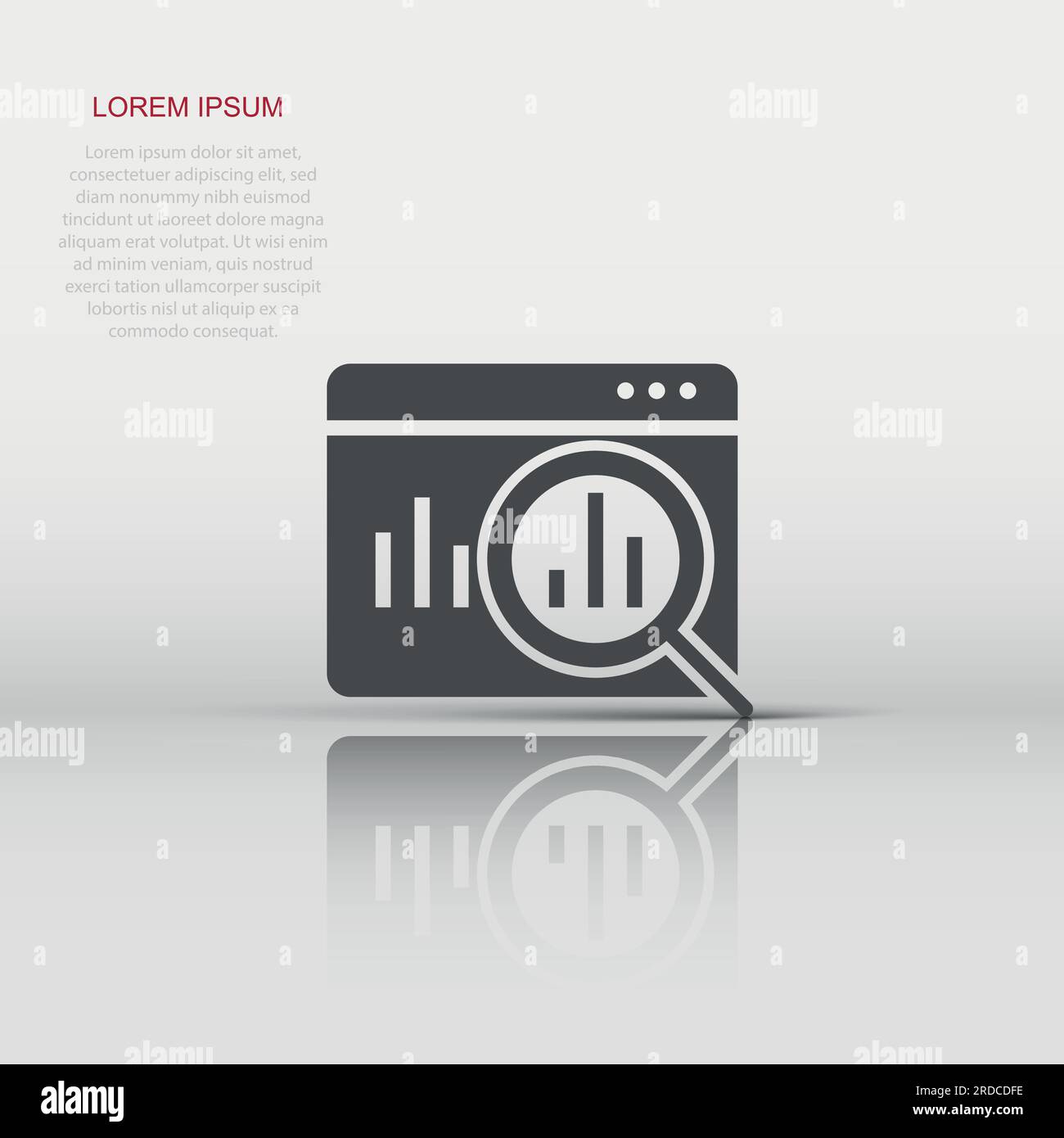 Market trend icon in flat style. Growth arrow with magnifier vector ...