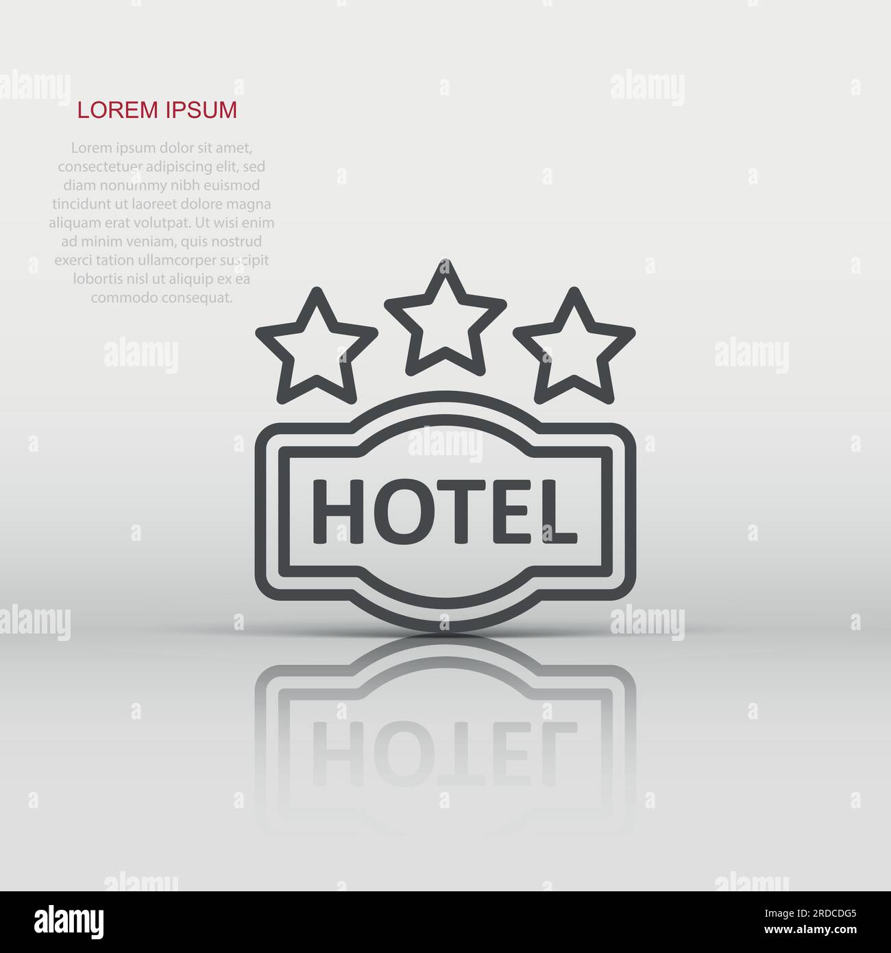 Hotel 3 stars sign icon in flat style. Inn vector illustration on white ...