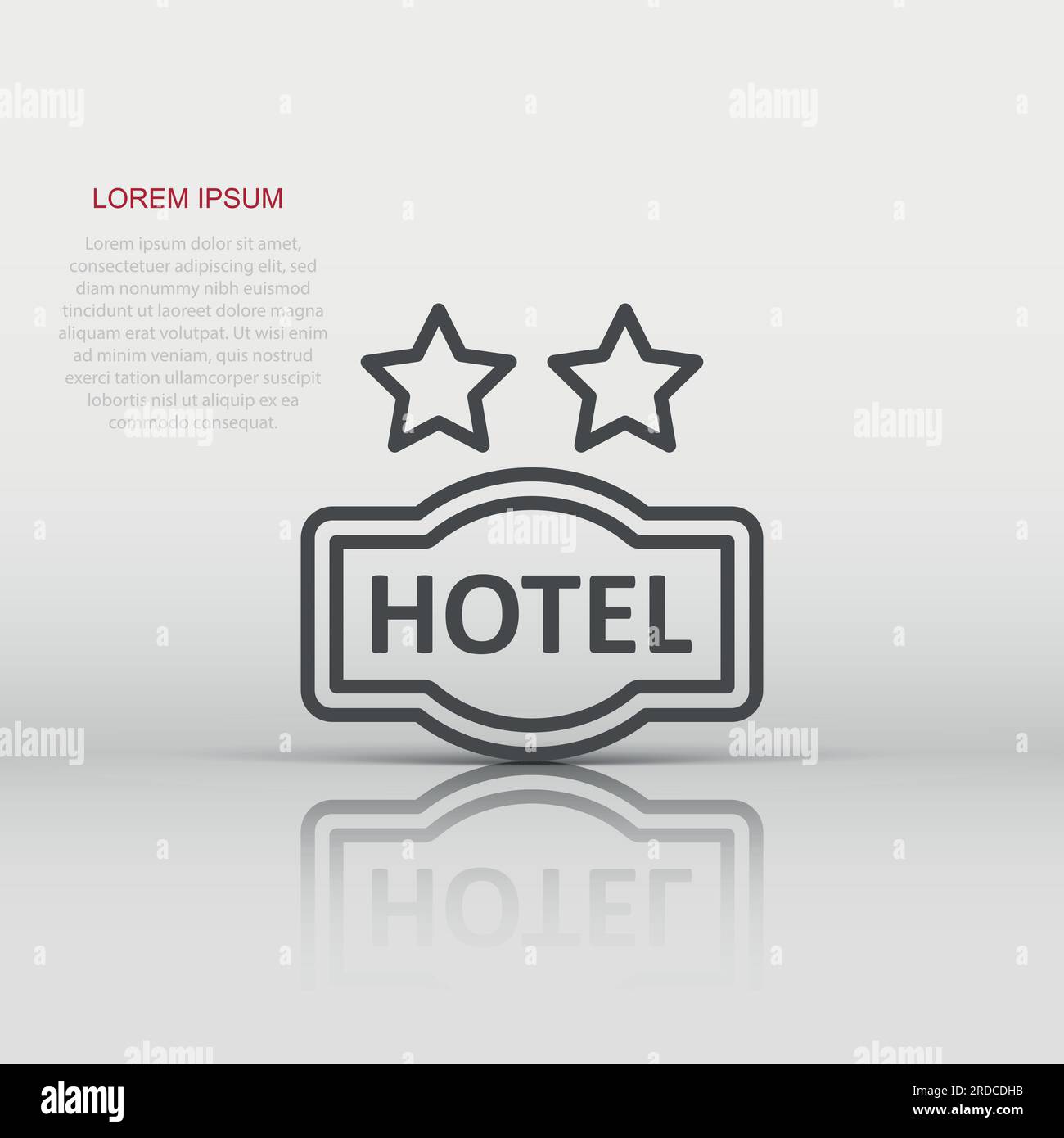 Hotel 2 stars sign icon in flat style. Inn vector illustration on white ...