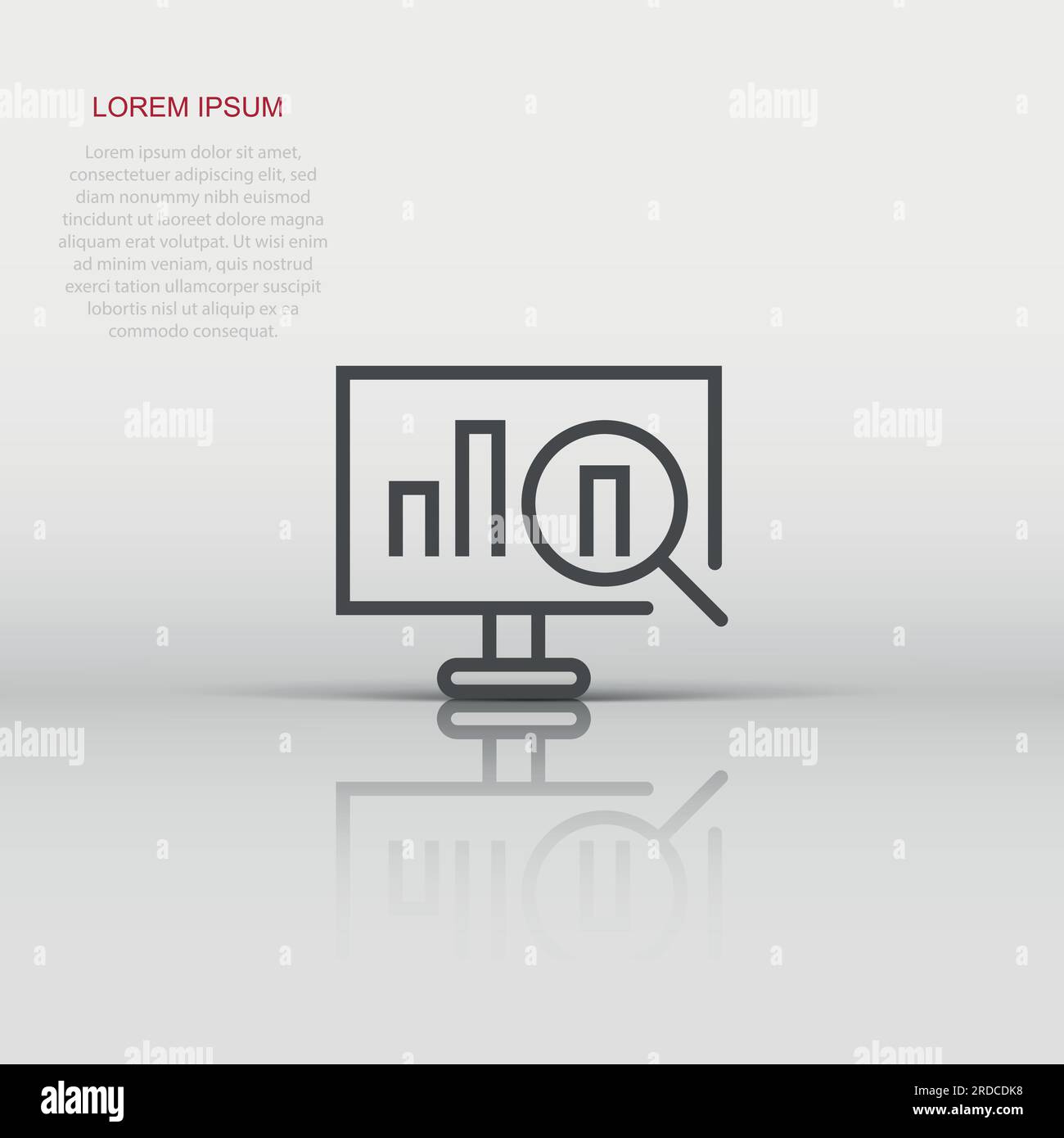 Website analytics icon in flat style. SEO data vector illustration on ...