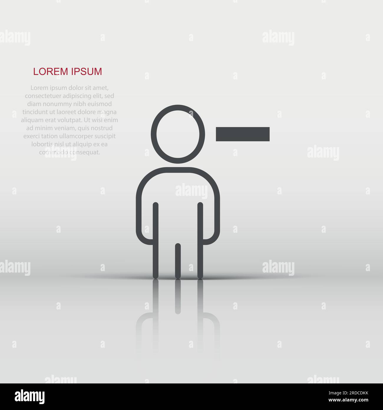 People with minus icon in flat style. Staff vector collection ...