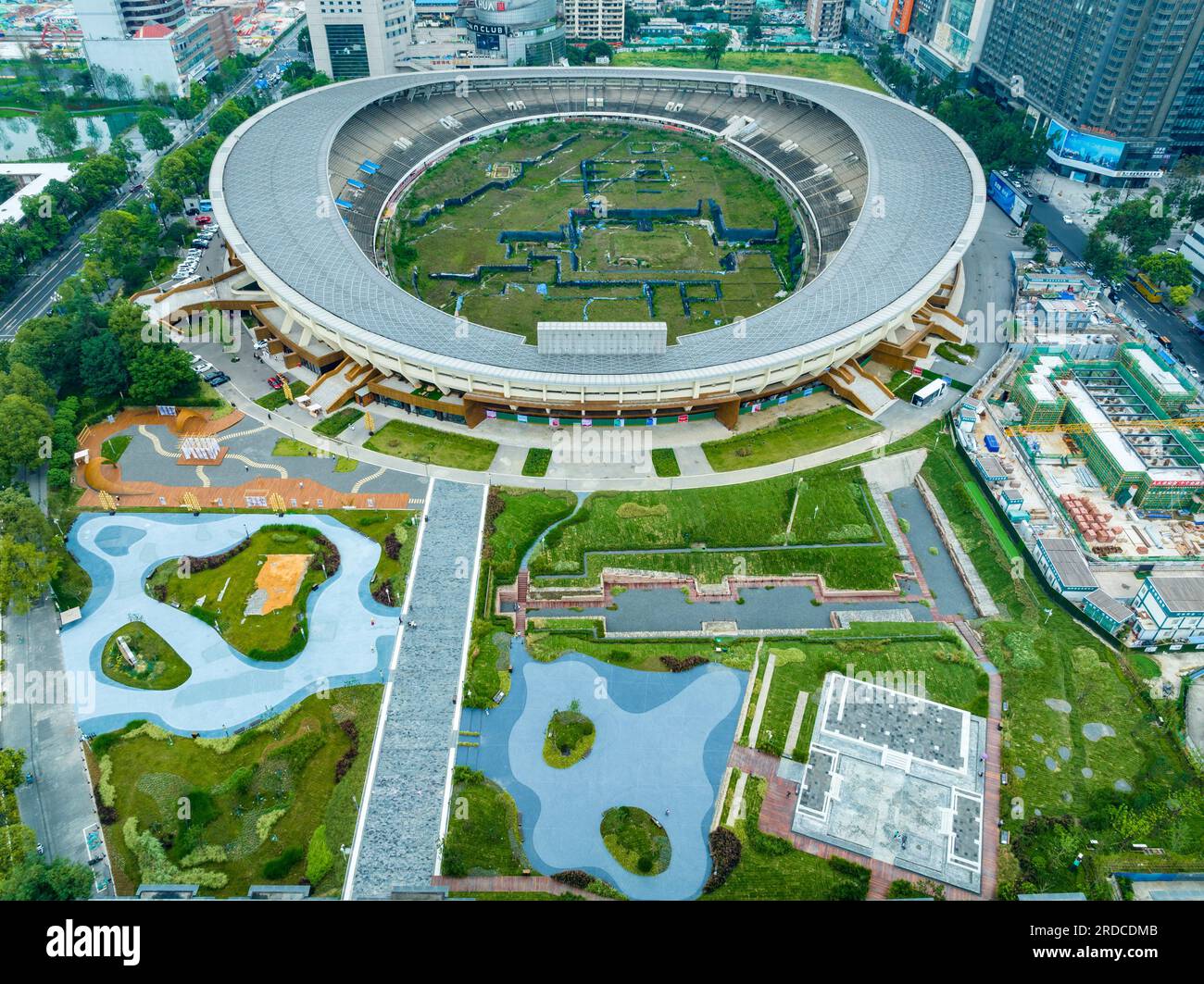 (230720) -- CHENGDU, July 20, 2023 (Xinhua) -- This aerial photo taken ...
