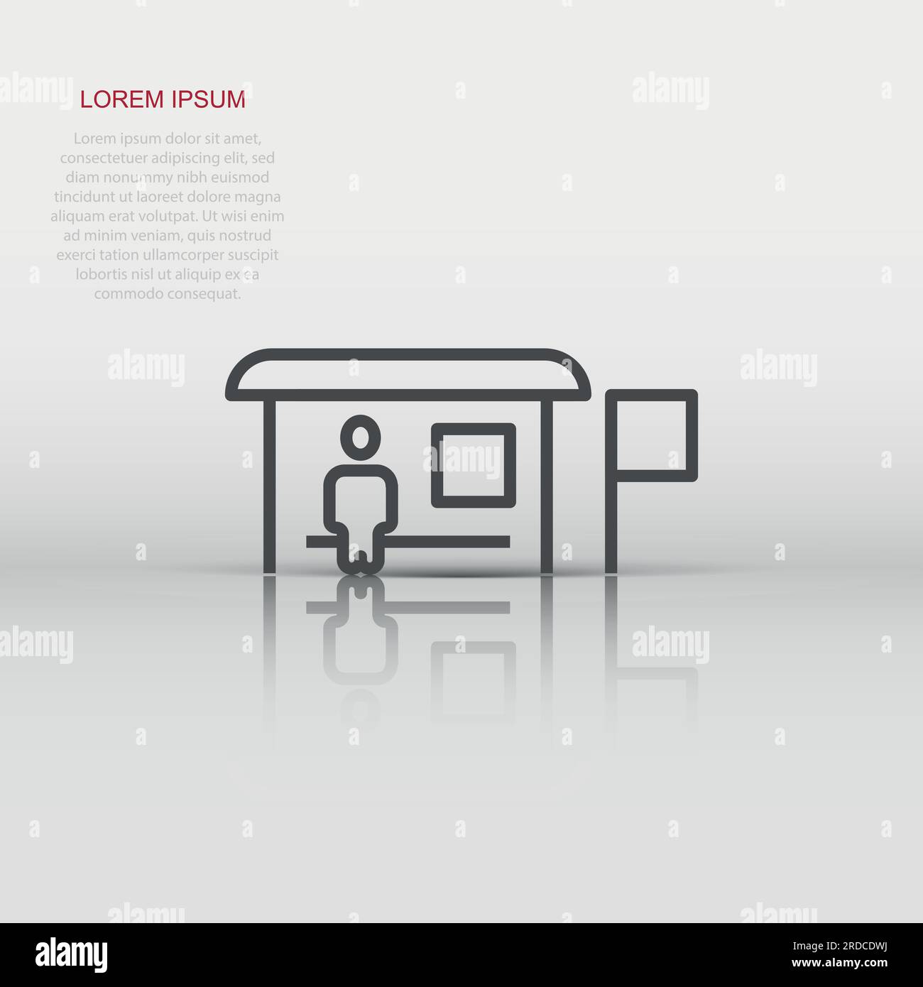 Bus station icon in flat style. Auto stop vector illustration on white ...