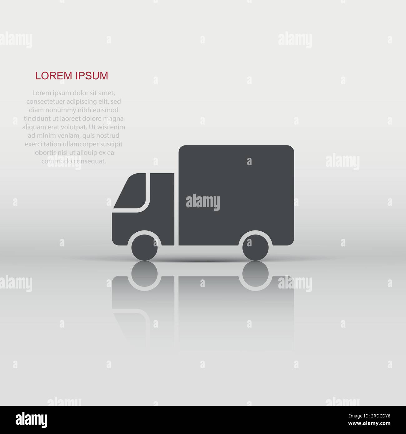 Delivery truck icon in flat style. Van vector illustration on white ...