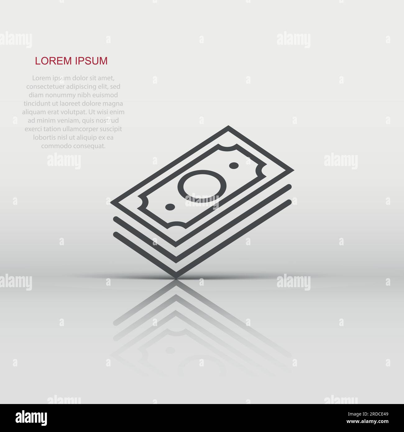 Money stack icon in flat style. Exchange cash vector illustration on ...