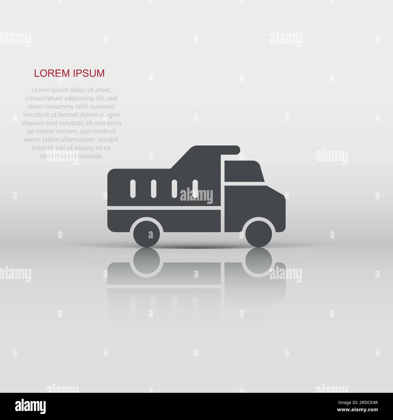 Delivery truck icon in flat style. Van vector illustration on white ...