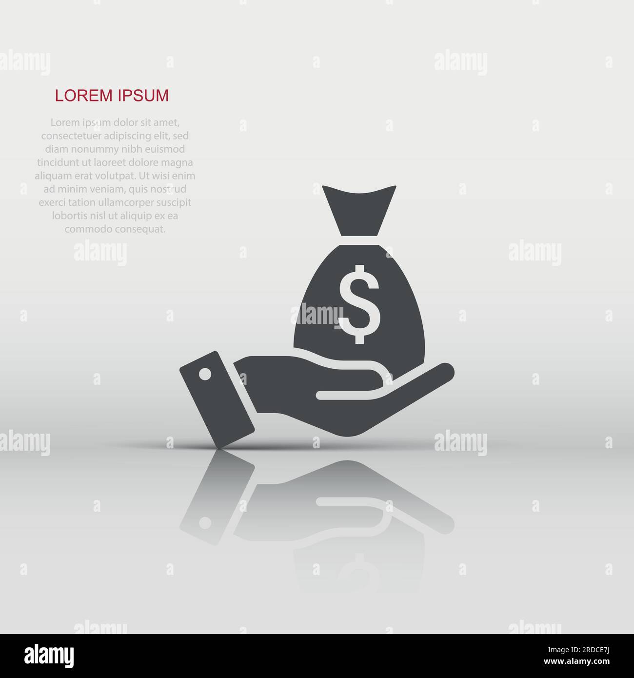 Remuneration icon in flat style. Money in hand vector illustration on ...