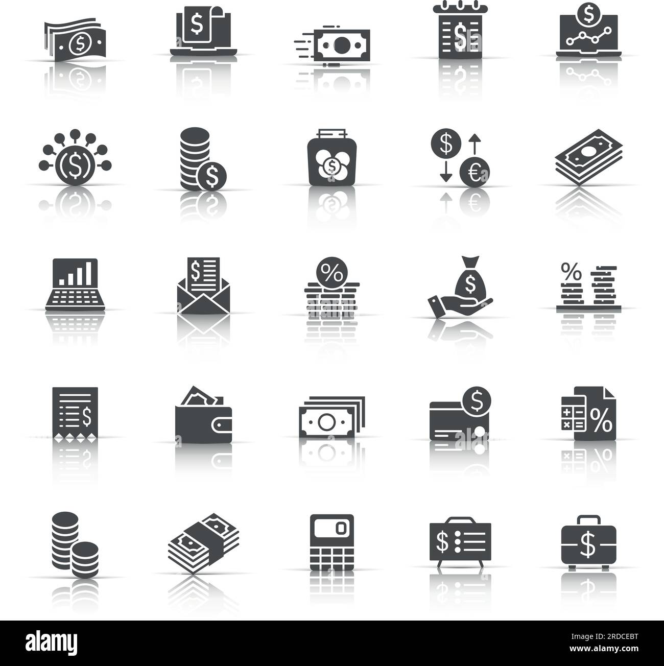 Money finance icon set in flat style. Payment vector illustration on ...