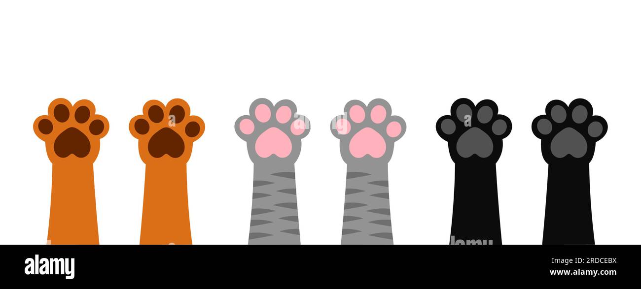 Cats paws up set. Vector illustration Stock Vector Image & Art - Alamy