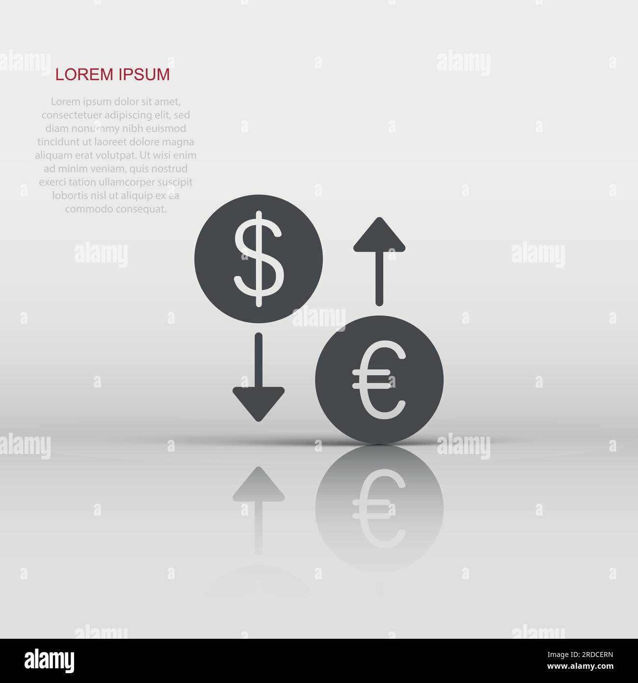Currency exchange icon in flat style. Dollar euro transfer vector ...