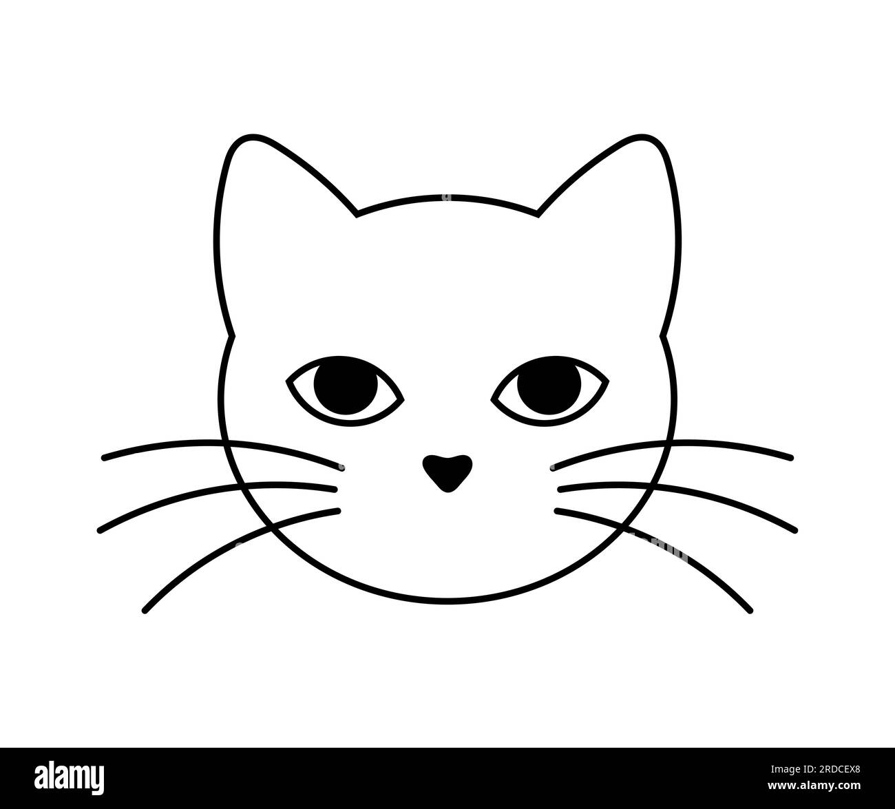 Cute cat face line icon. Vector illustration Stock Vector Image & Art ...