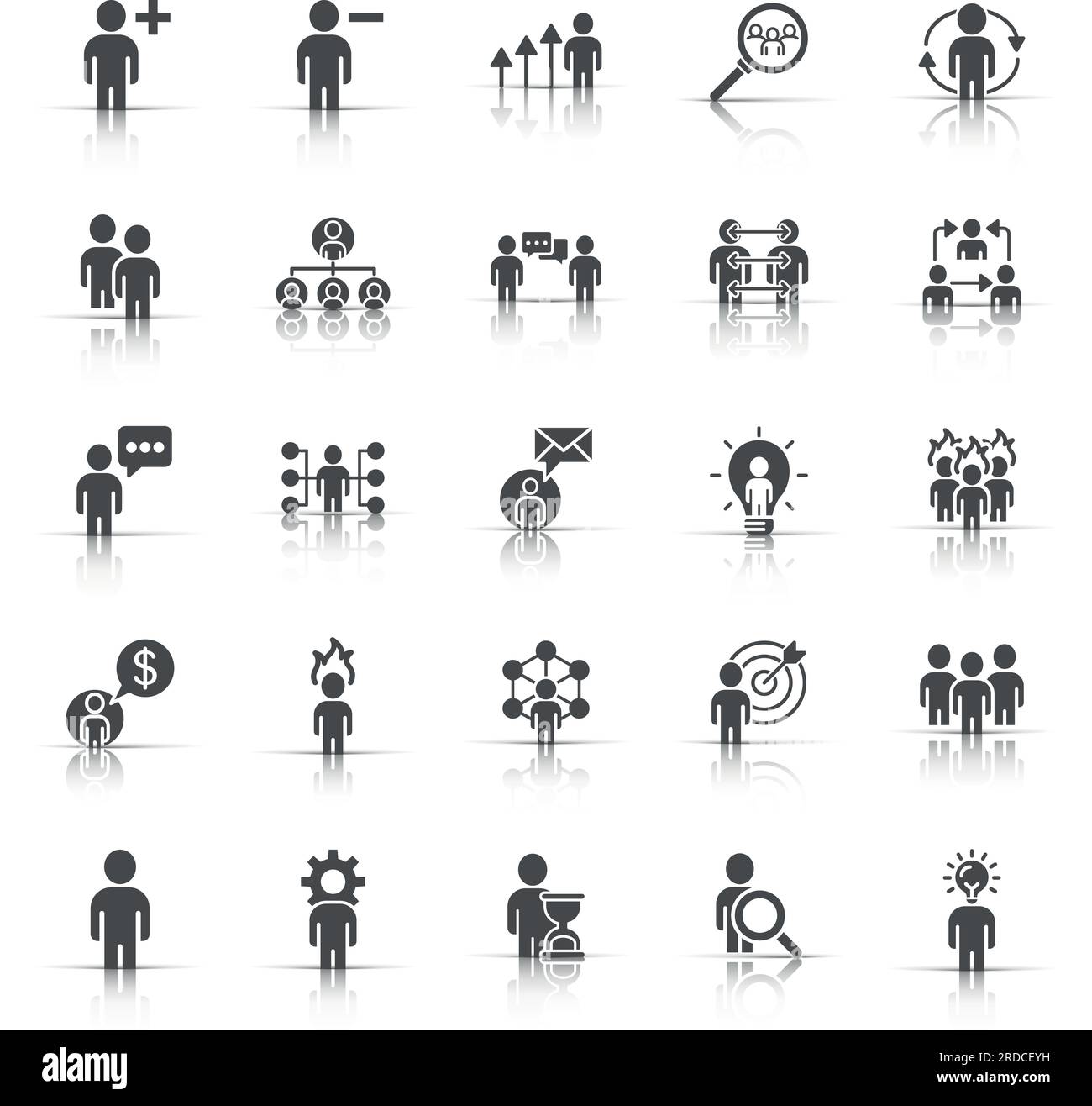 People leadership icon set in line style. Person collection vector ...