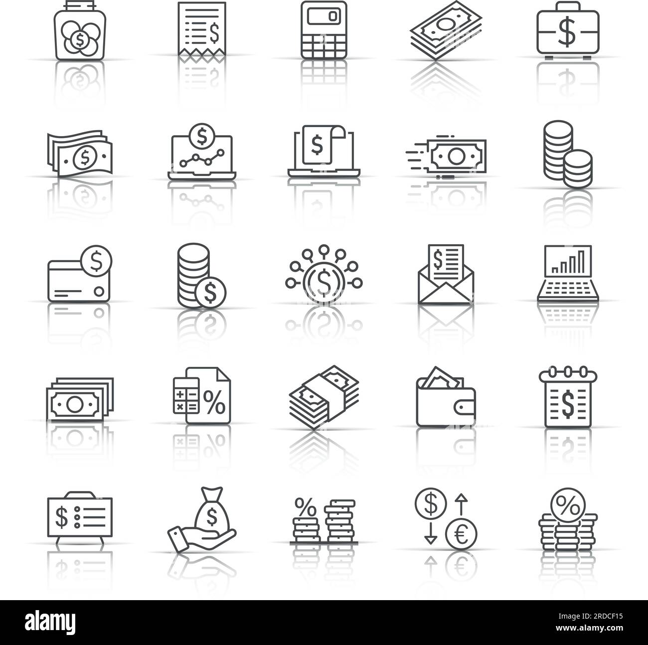 Money finance icon set in flat style. Payment vector illustration on ...