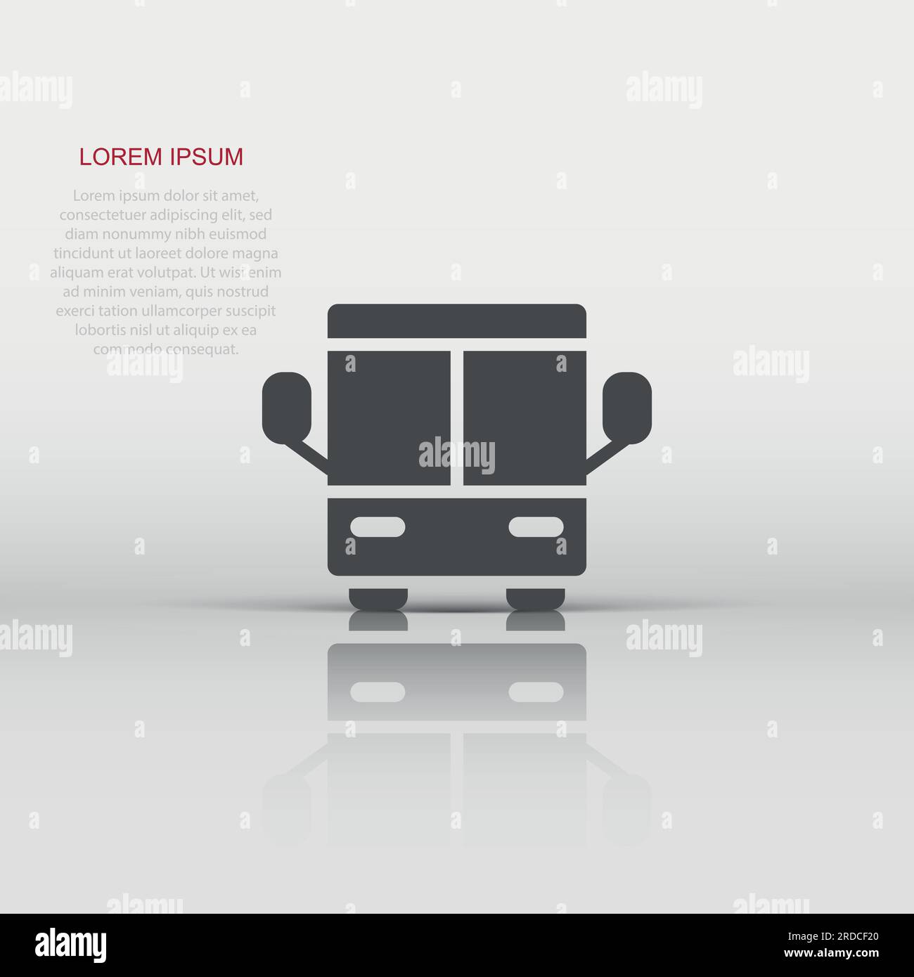 Bus icon in flat style. Coach vector illustration on white isolated ...