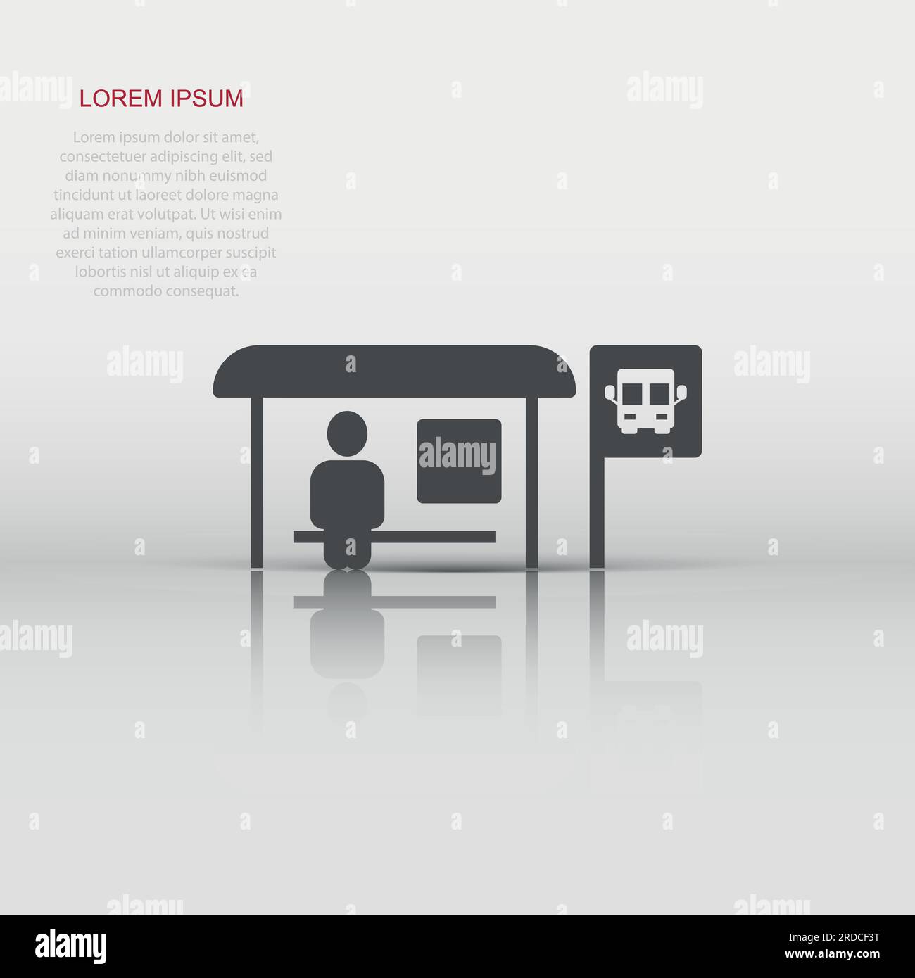 Bus station icon in flat style. Auto stop vector illustration on white ...