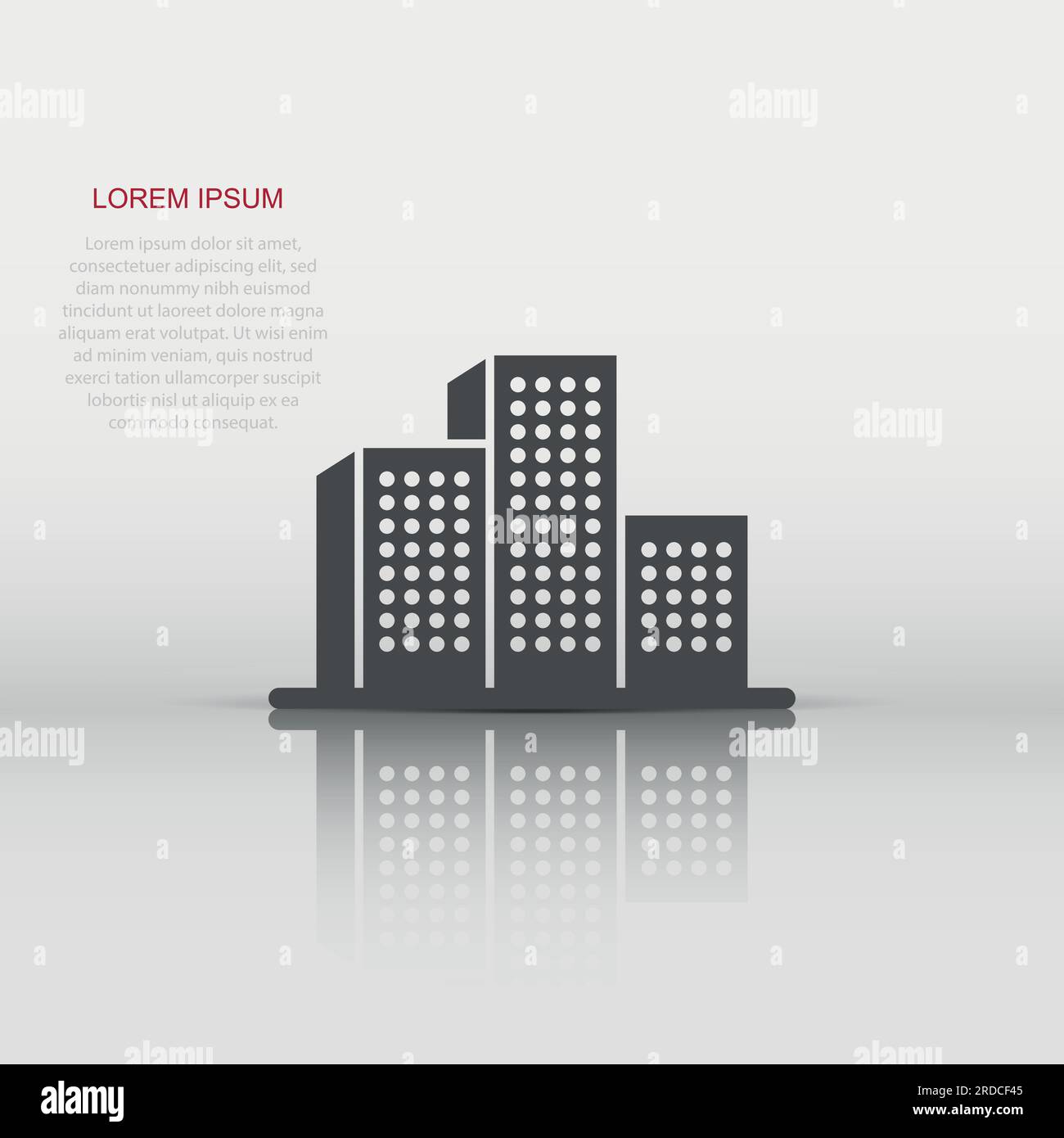 Building icon in flat style. Town skyscraper apartment vector ...