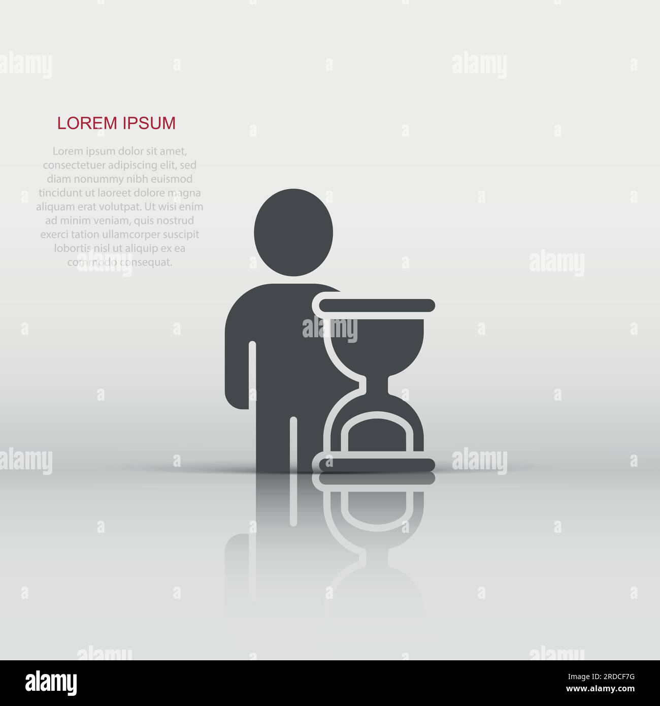 People and clock icon in flat style. User time vector illustration on ...