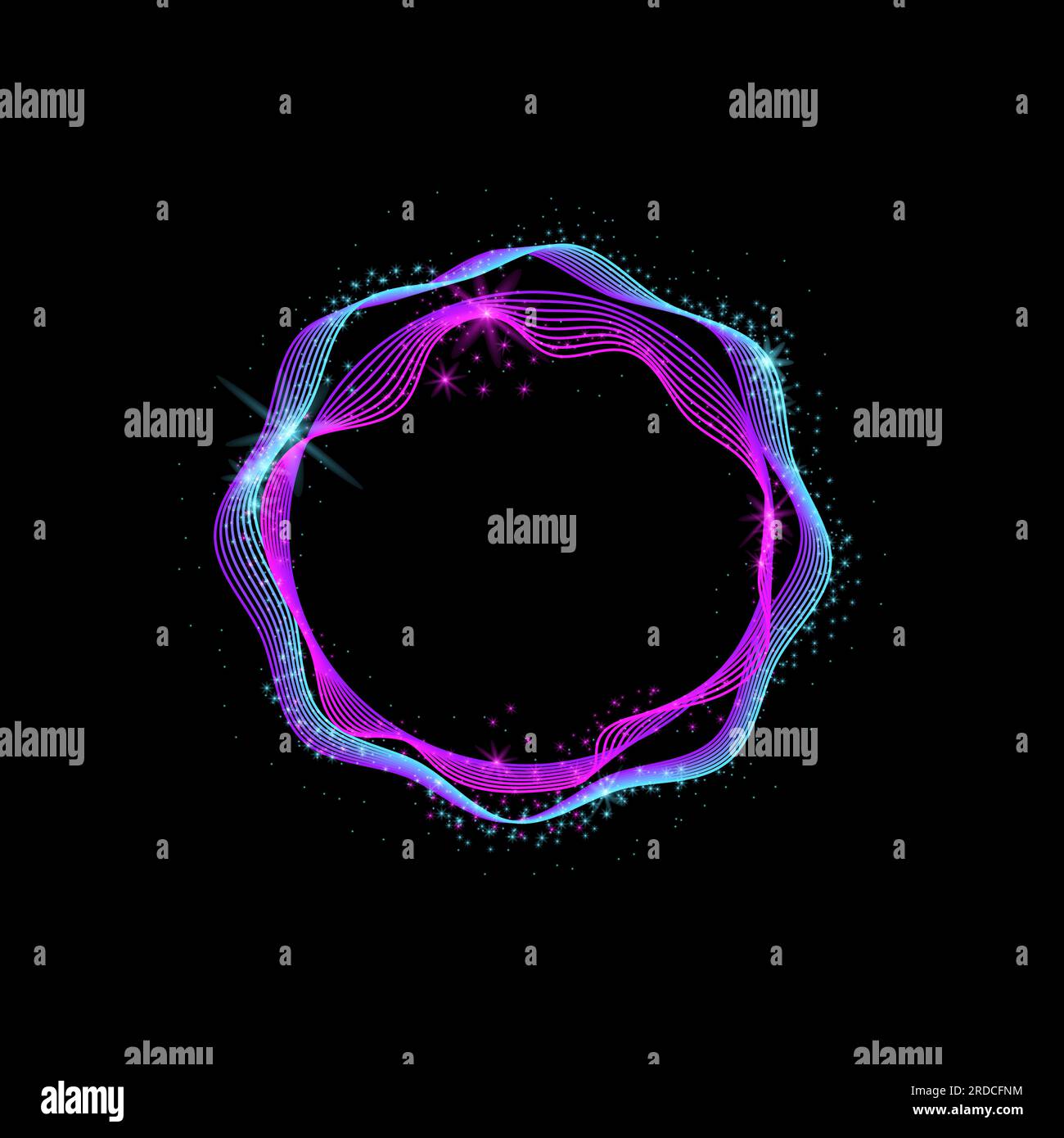 Round Sound wave frame. Luminous bright voice wave. Vector illustration ...