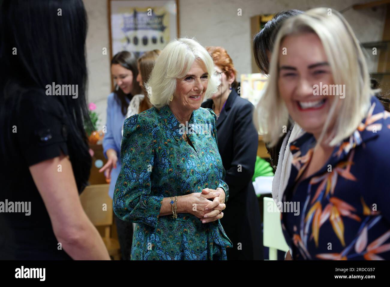 Queen Camilla during a visit to a refuge in Brecon to meet ...