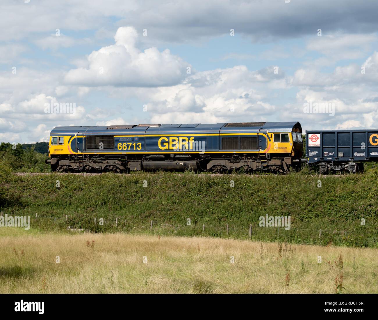 GBRf class 66 diesel locomotive No. 66713 "Forest City" pulling a ...