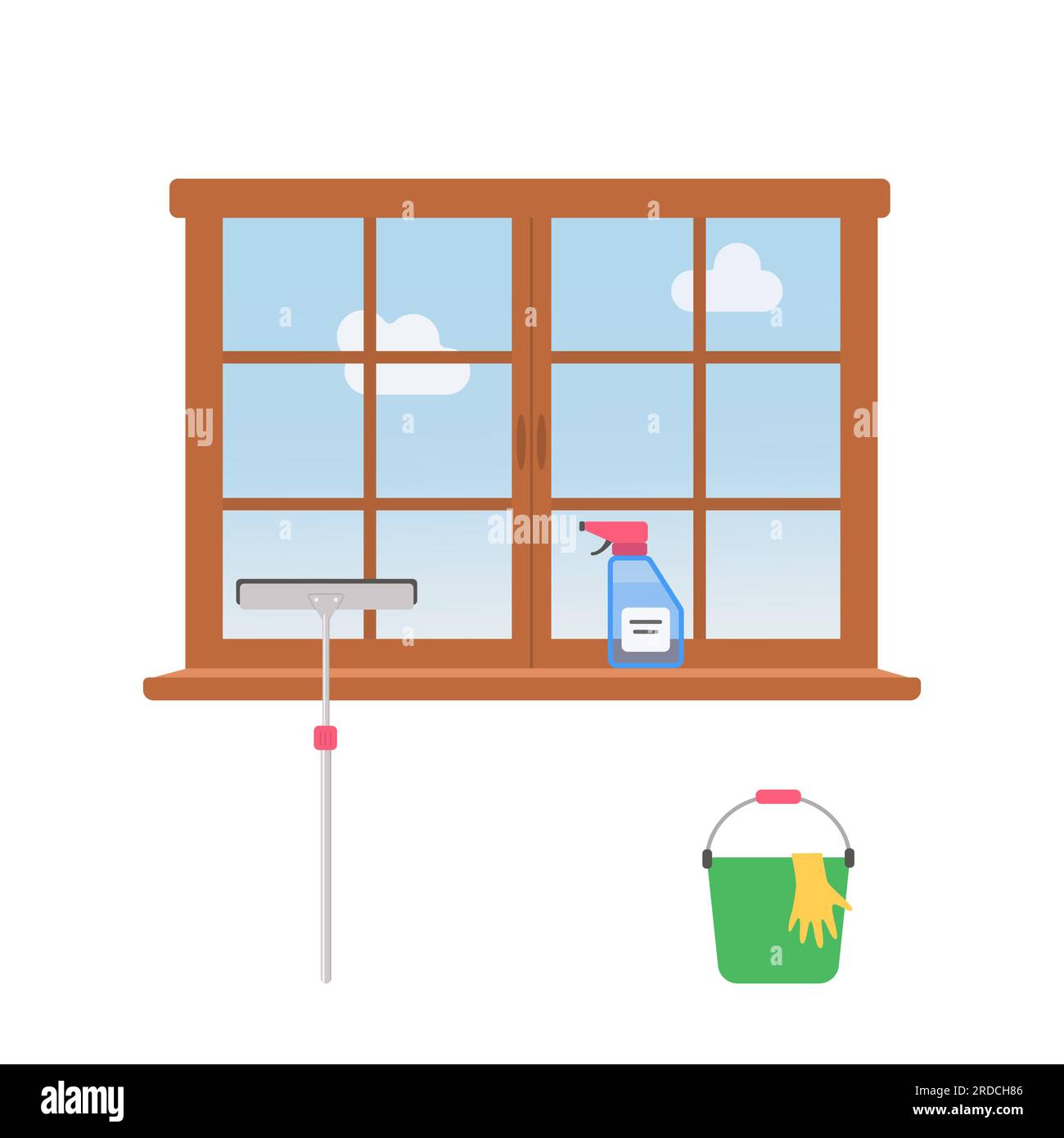 Window cleaning tools on white background Stock Vector Image & Art - Alamy