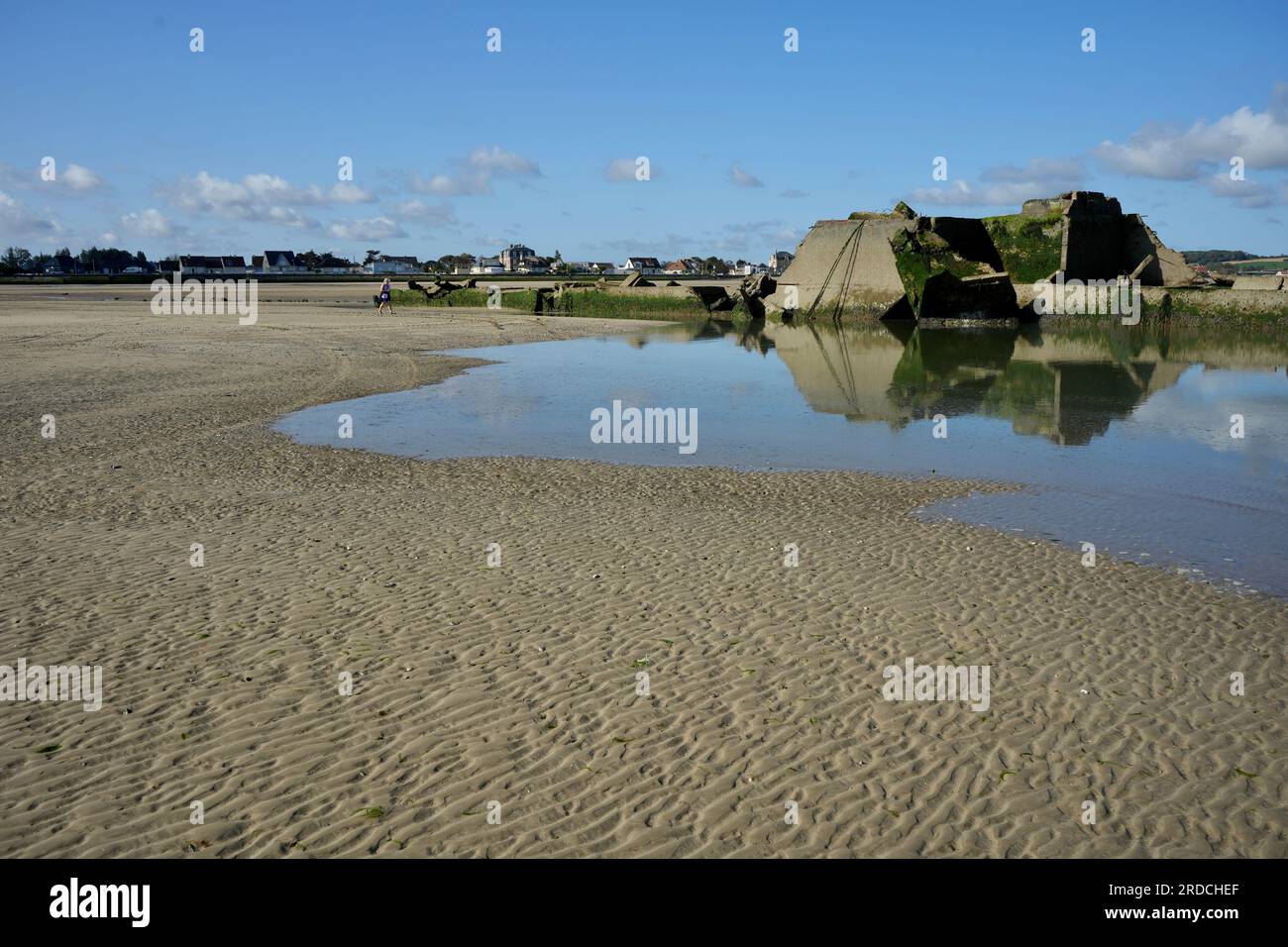 Remains of the WW2 D-Day Mulberry Harbour at Asnelles Beach ...