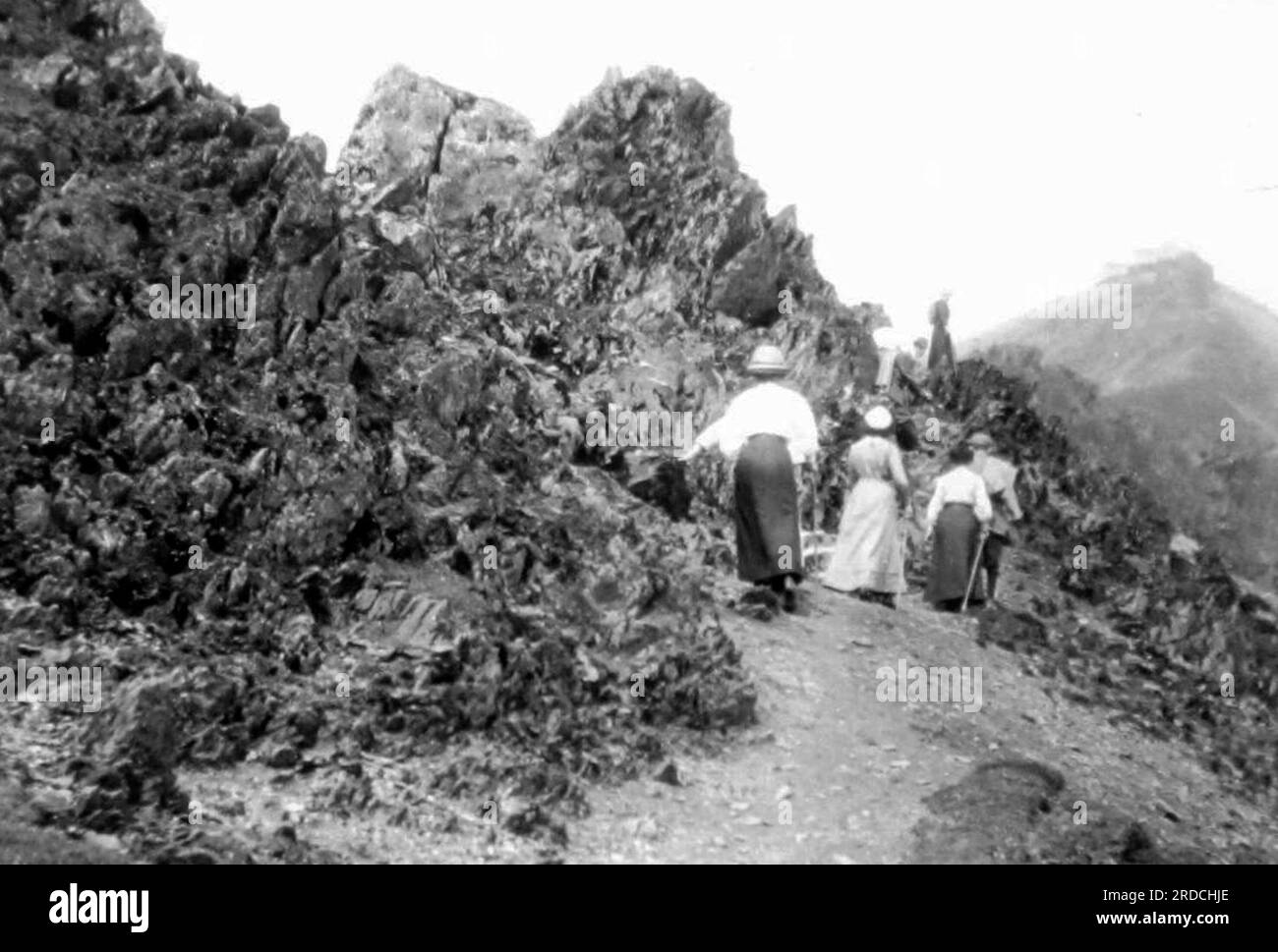 Climbing Snowdon, Victorian period Stock Photo - Alamy