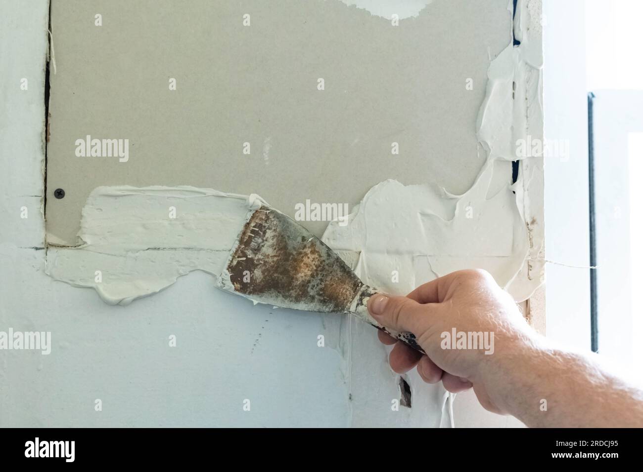 Home renovation new wall plaster interior work Stock Photo - Alamy