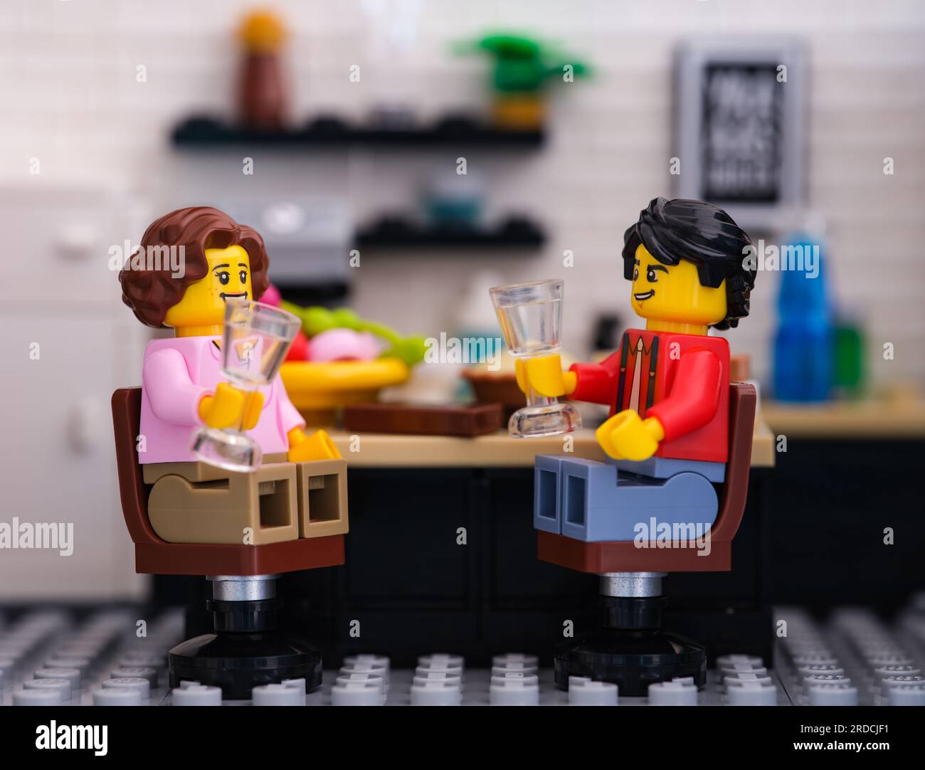 Tambov, Russian Federation - June 22, 2023 Lego woman and man ...