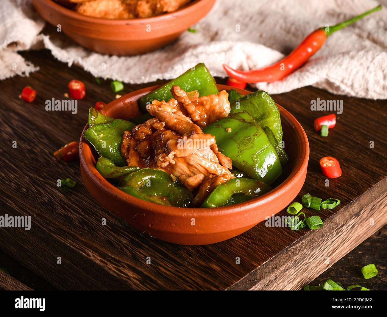 Sautéed（stir fried）pork with green pepper, Country Style Stock Photo ...