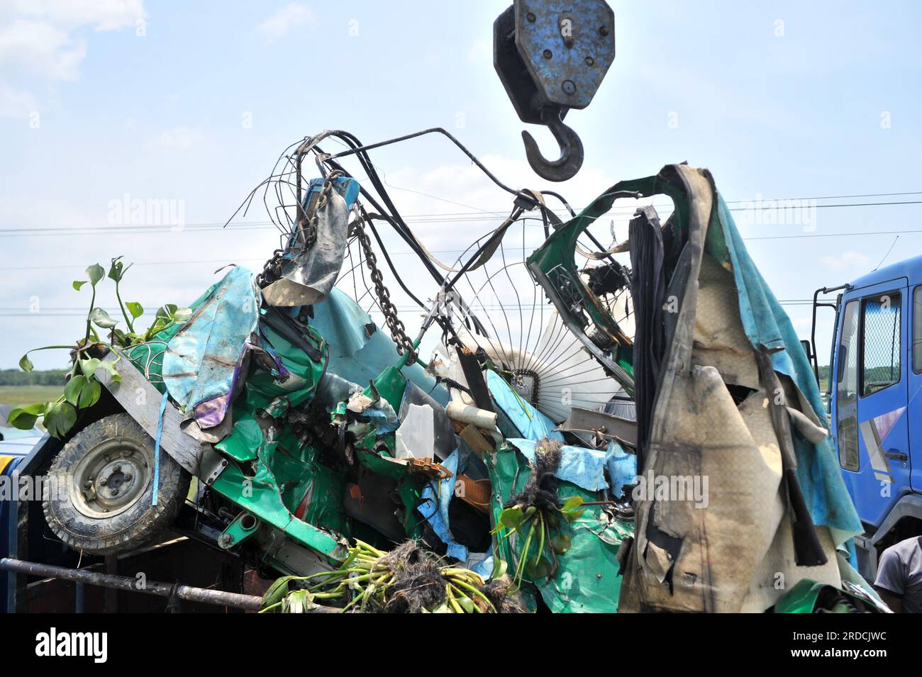 Non Exclusive: 20 July 2023 Sylhet-Bangladesh: Crane lifting the ...