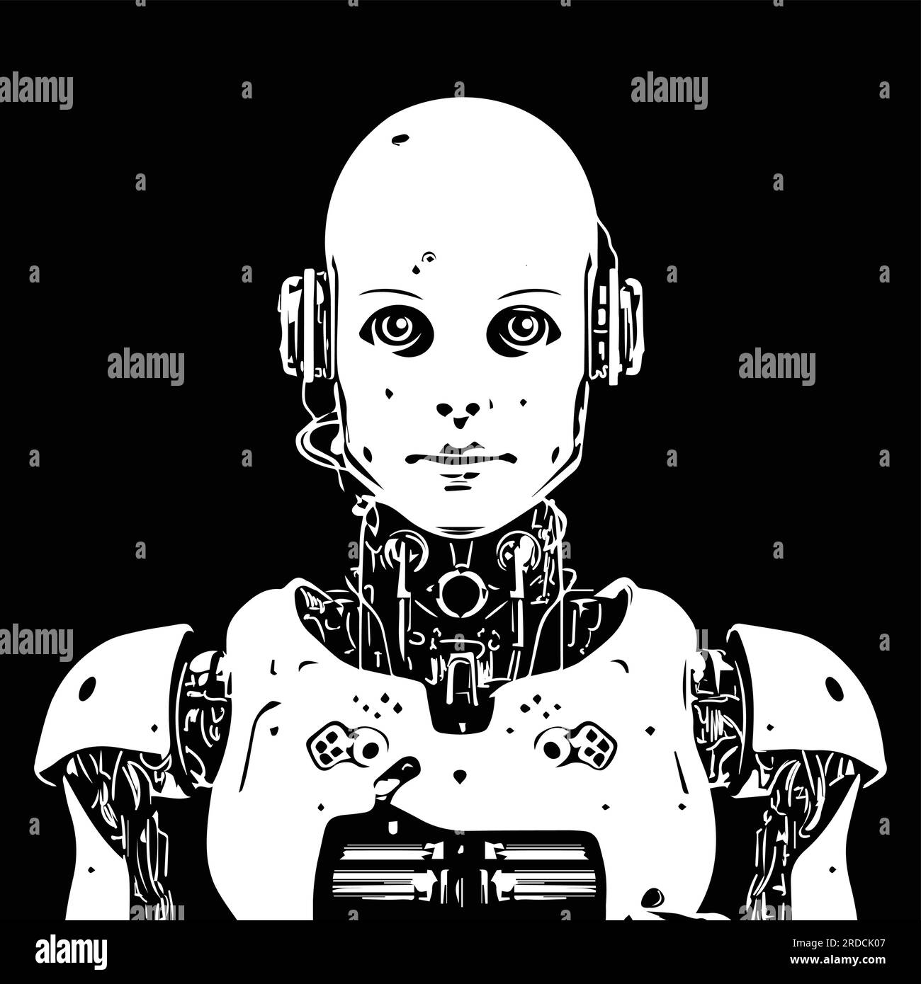 Robot drawing Black and White Stock Photos & Images - Alamy