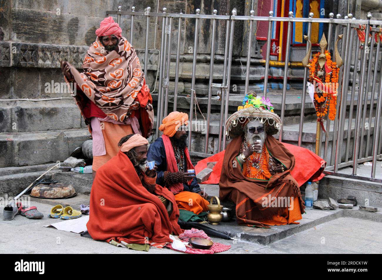 "Serenity at Kedarnath, Himalaya: Monks savoring tea on a windy morning ...