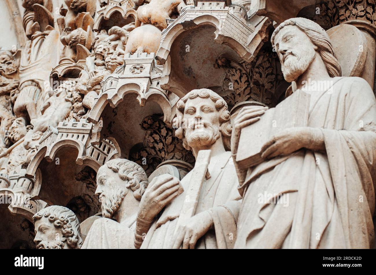 Paris west facade of Notre Dame cathedral Stock Photo - Alamy
