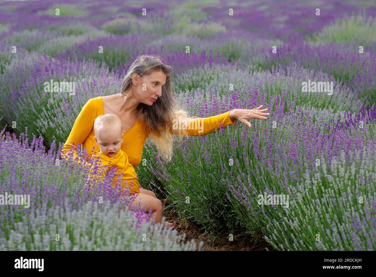 Mature and beautiful mom did a photo shoot in the lavender field and ...