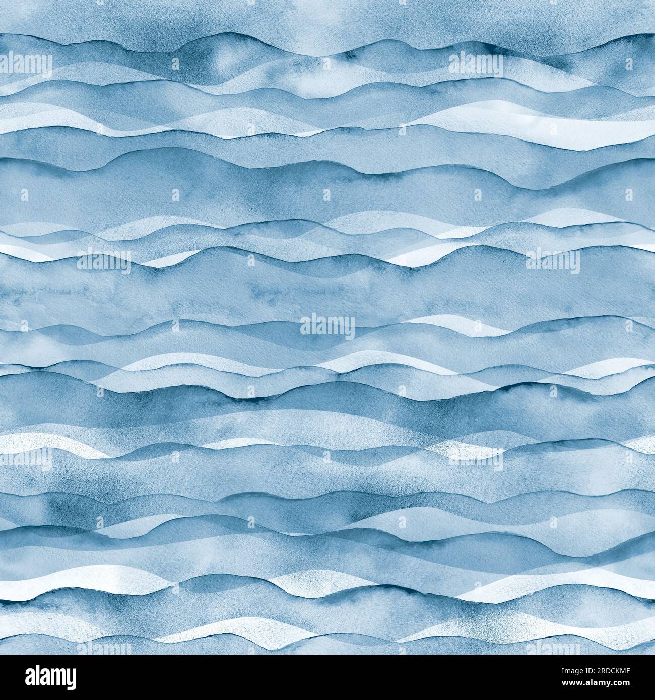 Abstract watercolor transparent blue colored sea ocean wave seamless ...