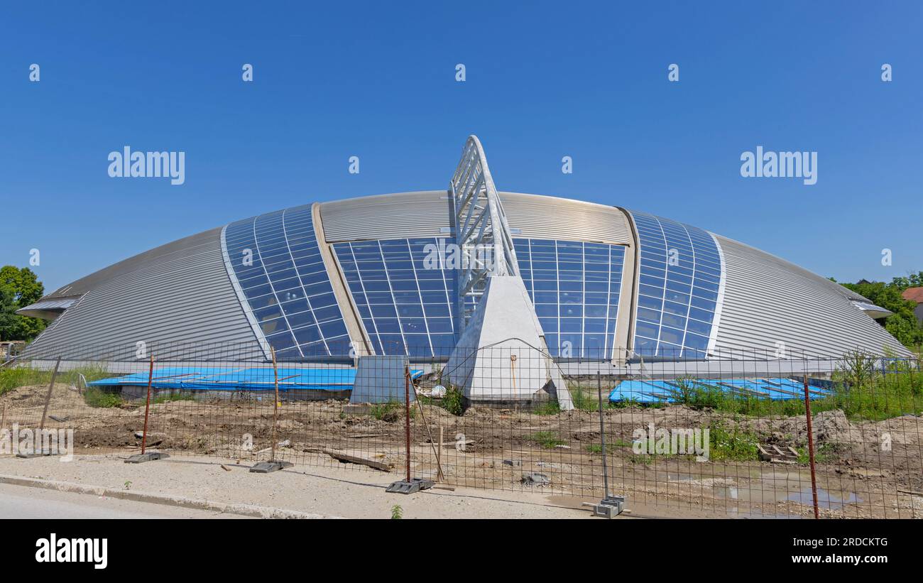Indjija, Serbia - July 03, 2023: Metal Dome With Skylight Windows and ...