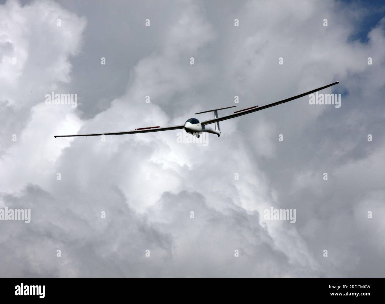 A Centrair 101A Pegase glider approaching to land at a private airfield ...