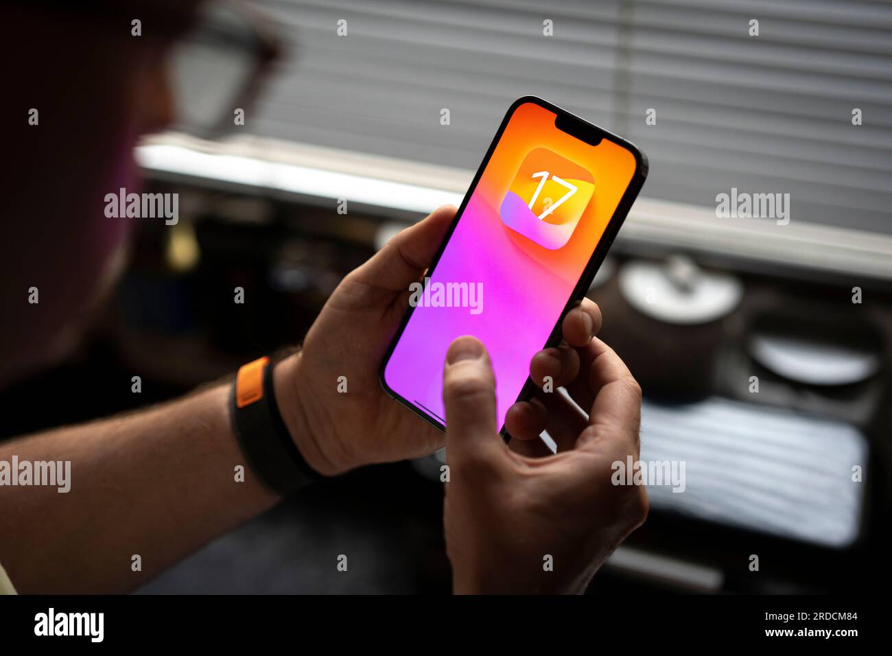 The iOS 17 operating system for iPhone is seen in this illustration ...