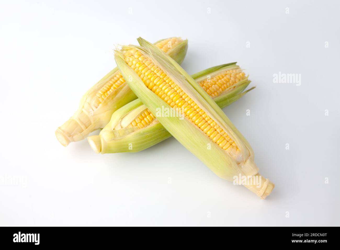 raw corn maize cob isolated on white background Stock Photo - Alamy