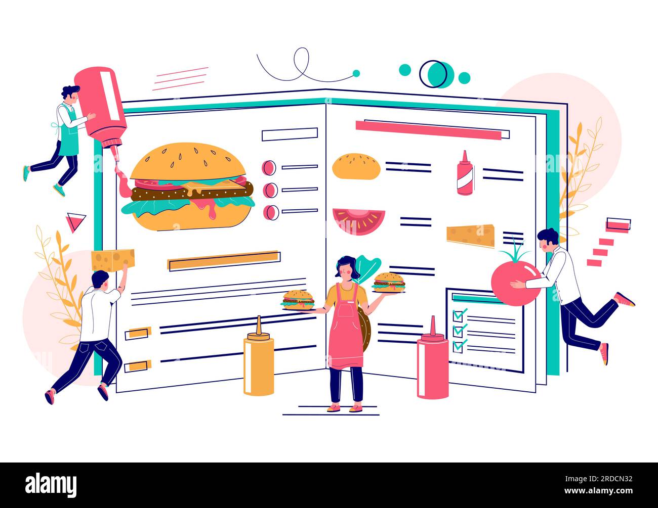 Burger book vector concept for web banner, website page Stock Vector ...