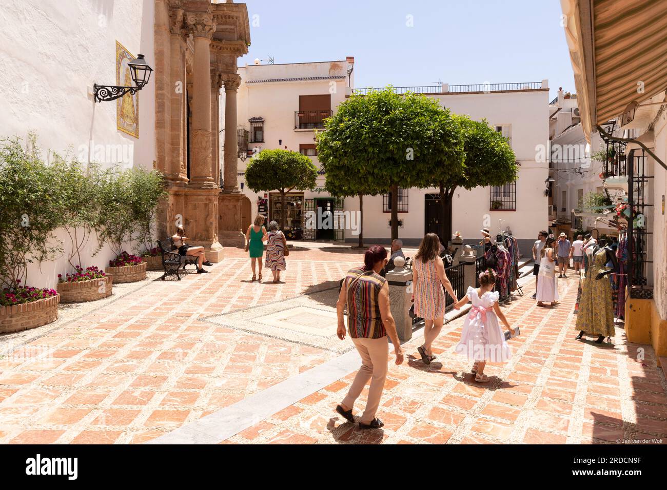 Cozy little square in the old center of Marbella in Spain Stock Photo ...