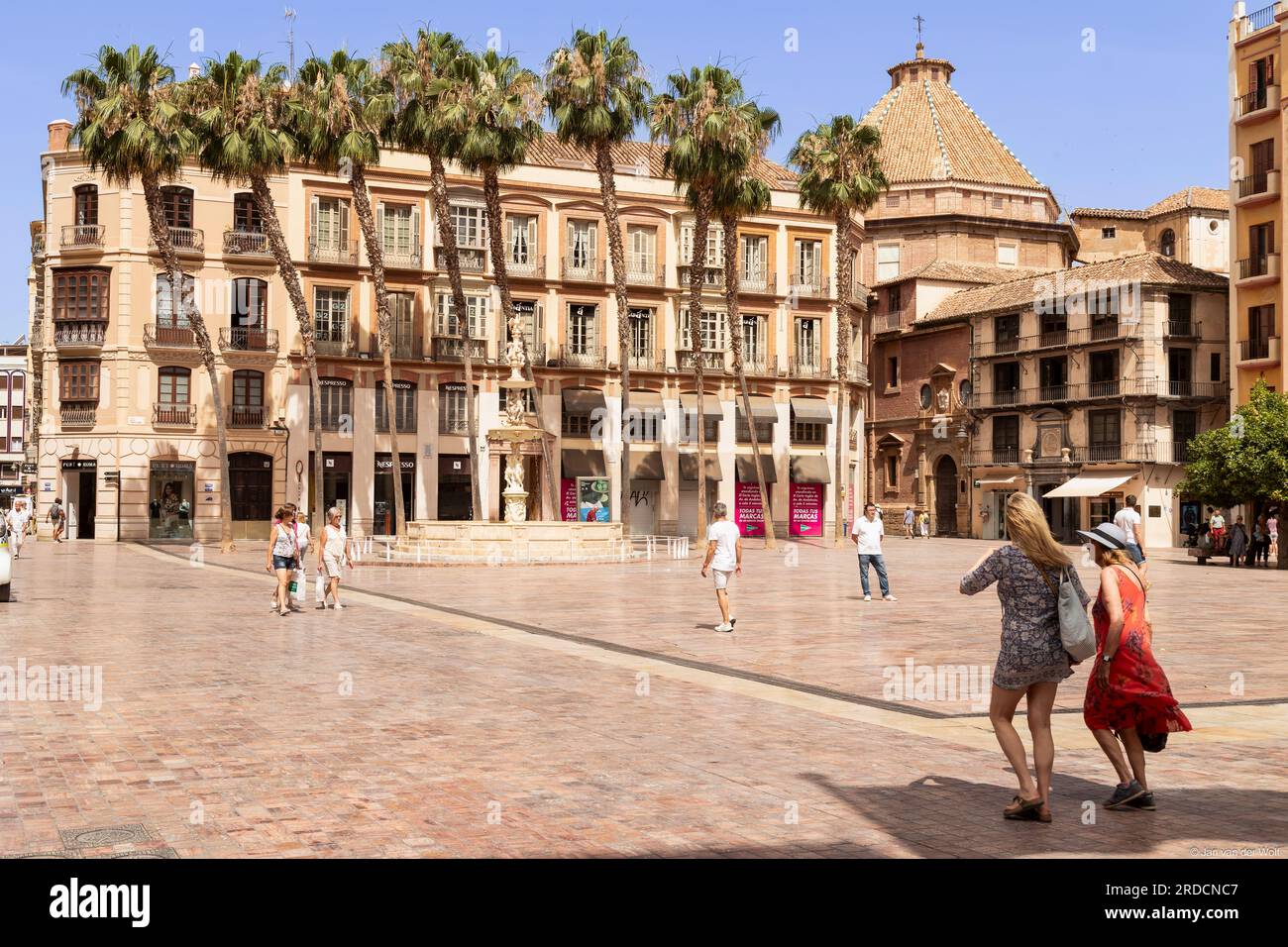Main square (Plaza de la Constitucion) in the city of Malaga Stock ...