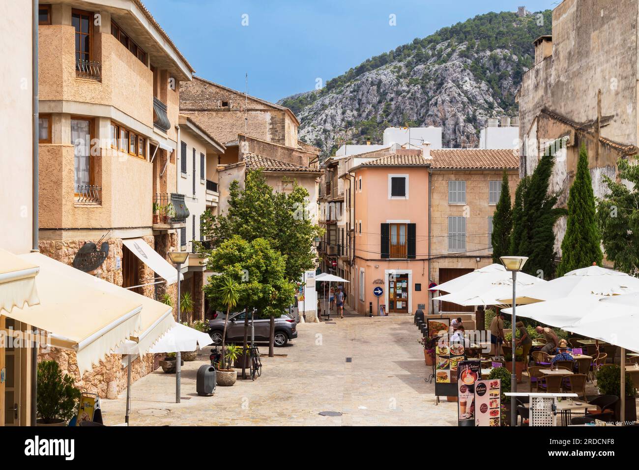 Cozy little square with small shops and terraces in the charming ...