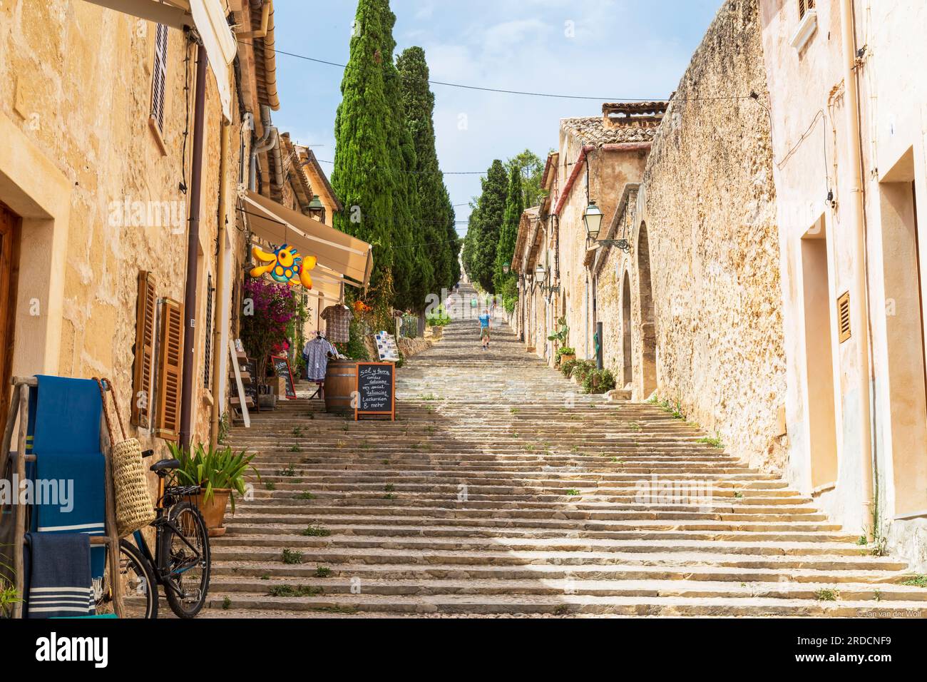 The Pollença staircase with 365 steps in the charming village in the ...