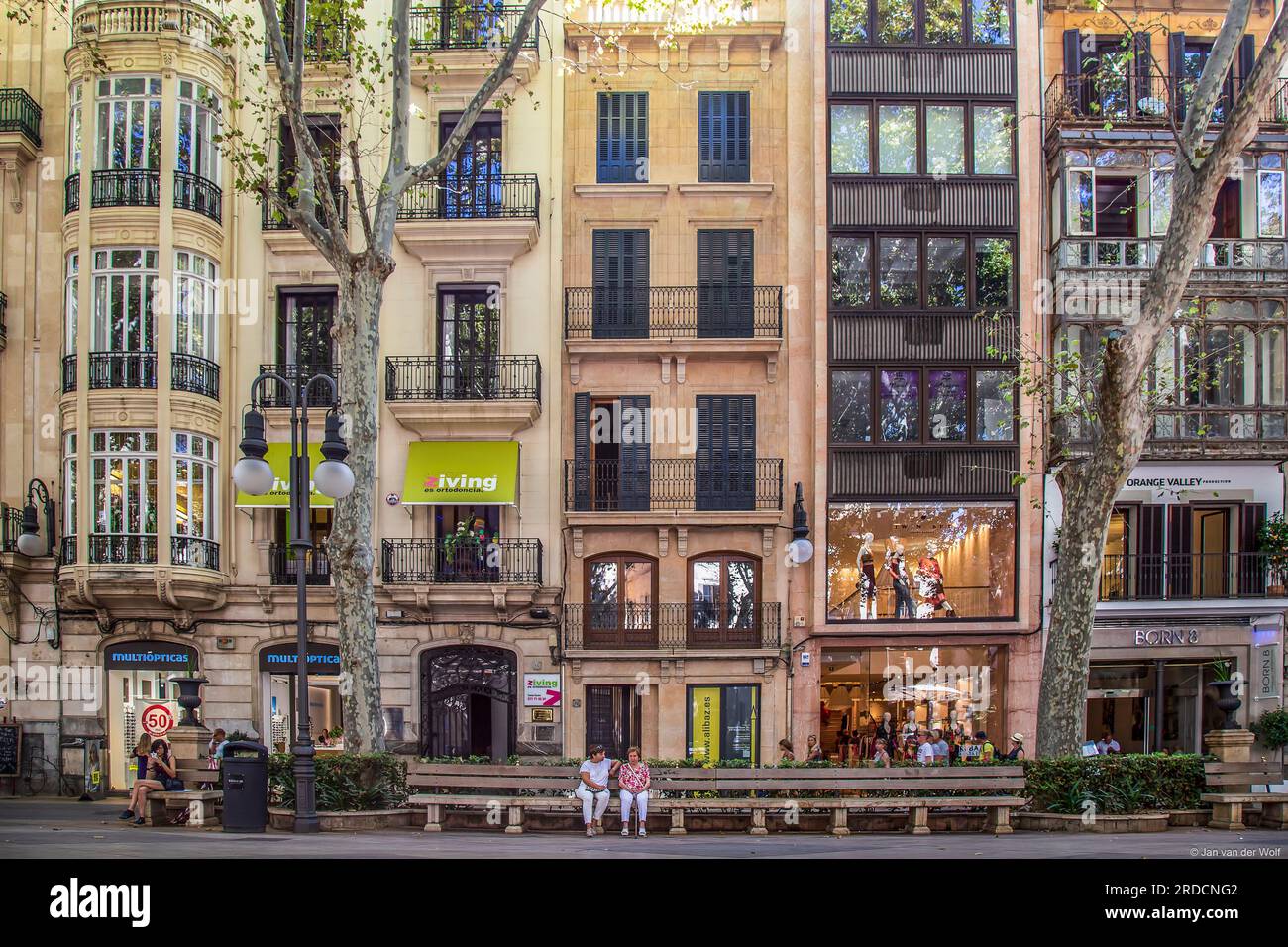 Passeig del Born, the historic center of Palma de Mallorca on the ...