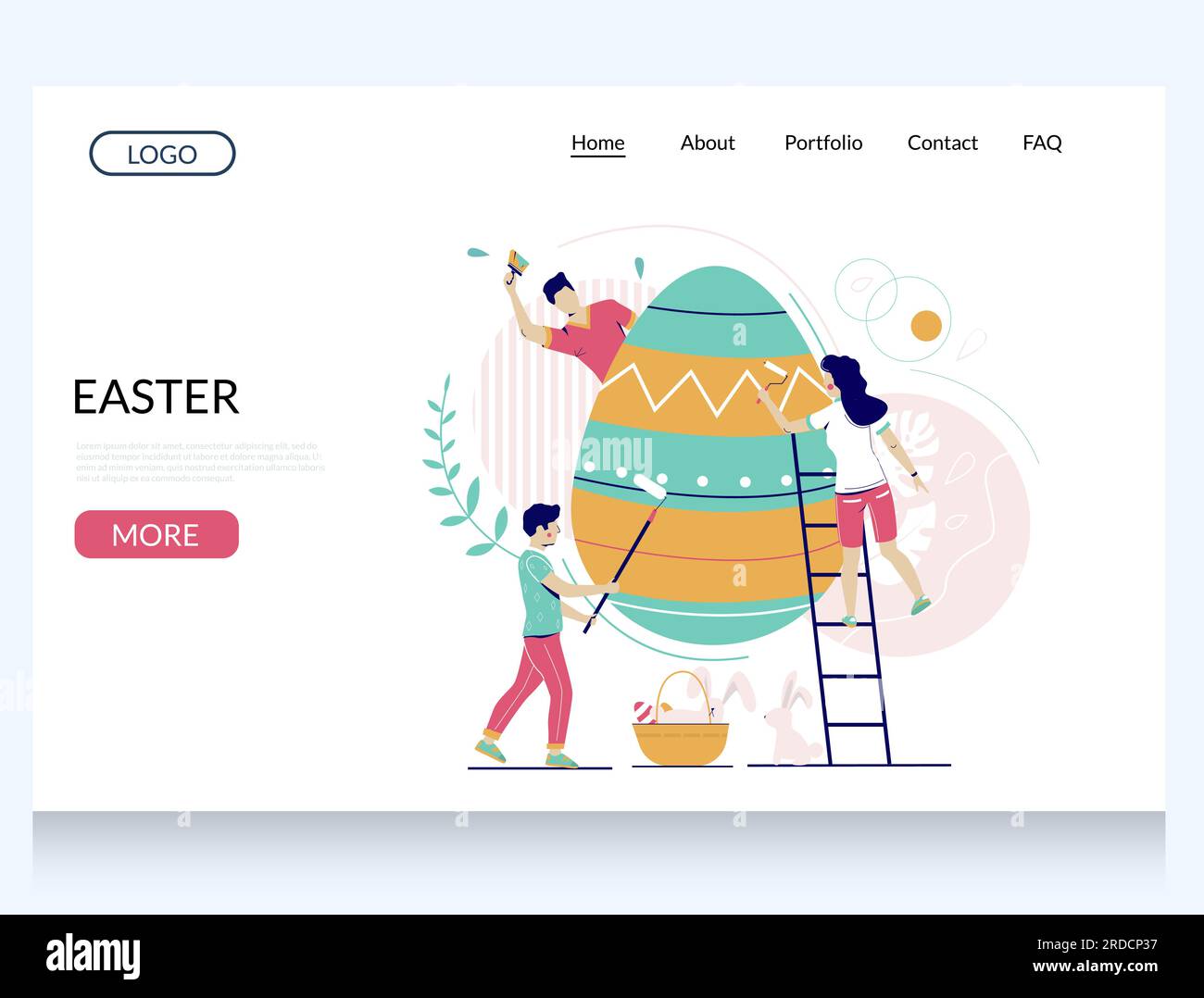 Easter vector website landing page design template Stock Vector Image & Art - Alamy