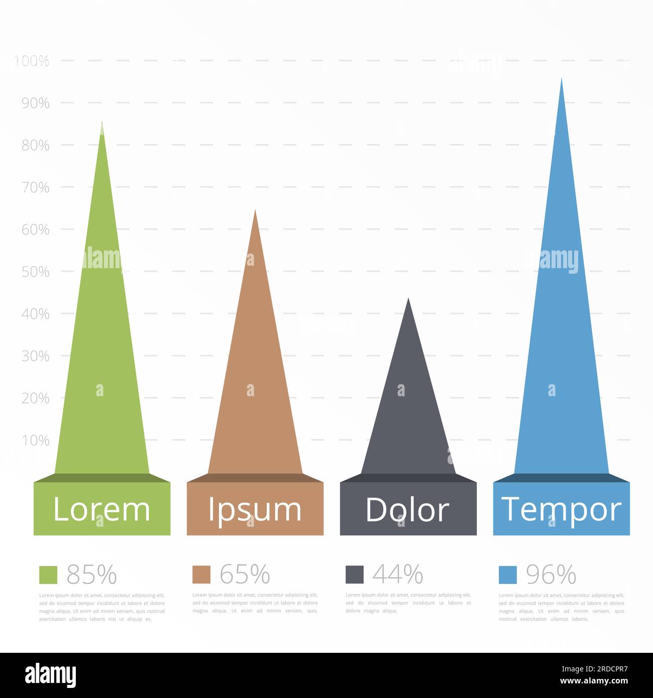Bar graph template with triangles, vector eps10 illustration Stock ...
